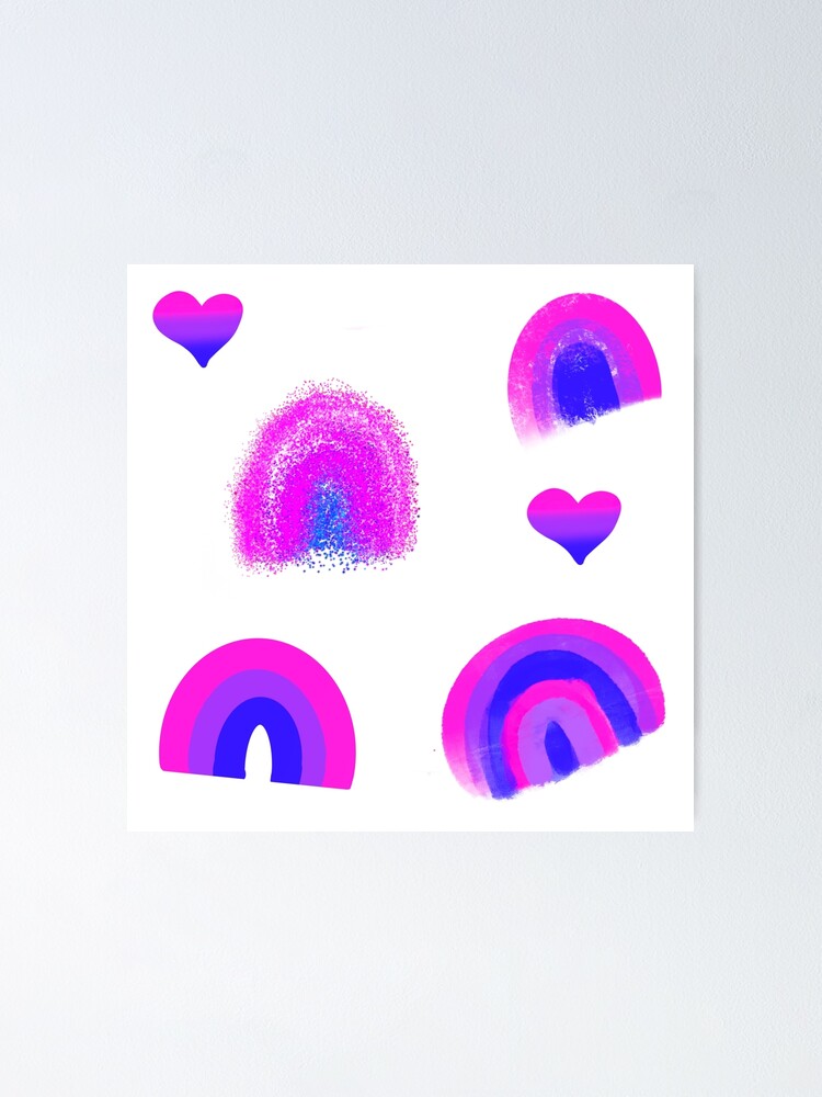 "bi flags - cute pride " Poster by mariahmdesign | Redbubble