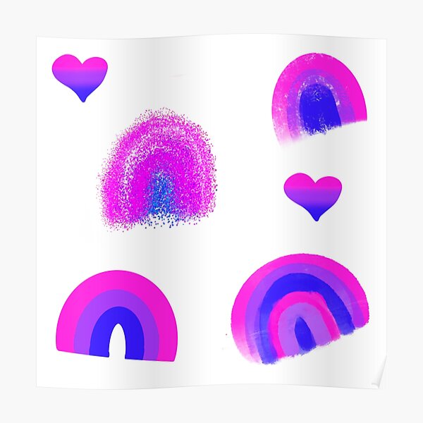 "bi flags - cute pride " Poster by mariahmdesign | Redbubble