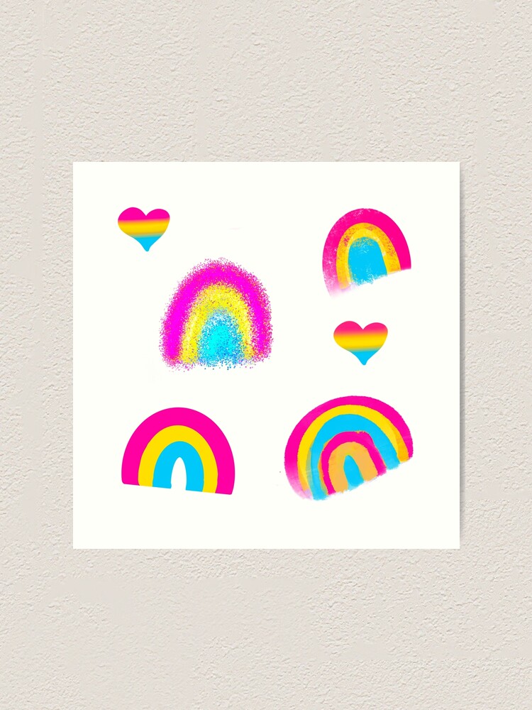 "pan flags - cute pride " Art Print for Sale by mariahmdesign | Redbubble