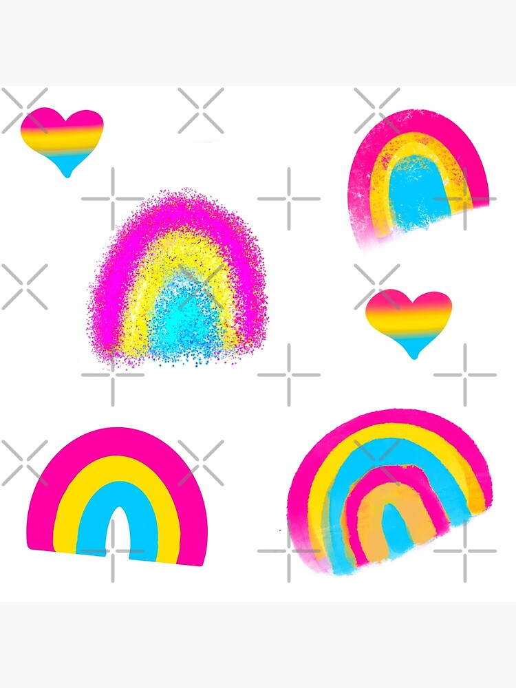 "pan flags - cute pride " Art Print for Sale by mariahmdesign | Redbubble