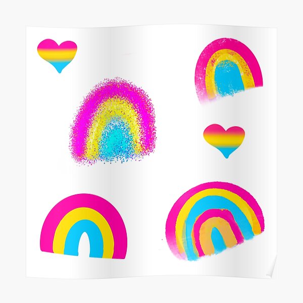 "pan flags - cute pride " Poster for Sale by mariahmdesign | Redbubble