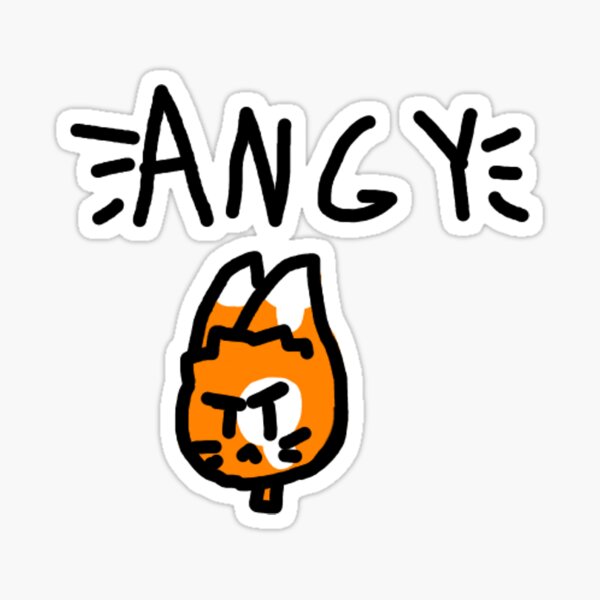 "ANGY!" Sticker for Sale by RoxxMerch | Redbubble