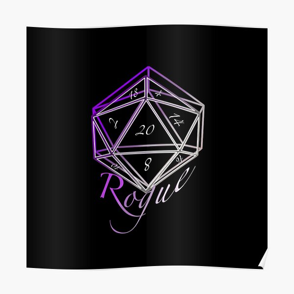 "Neon d20 - Rogue" Poster by knoxxyboyy | Redbubble