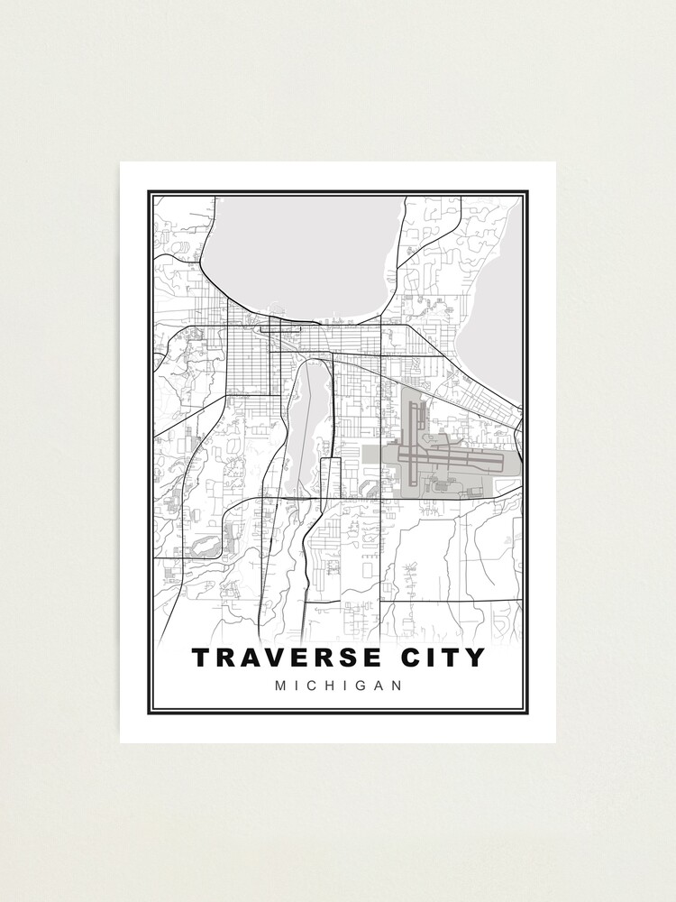 "Traverse City Map" Photographic Print by sibudas | Redbubble