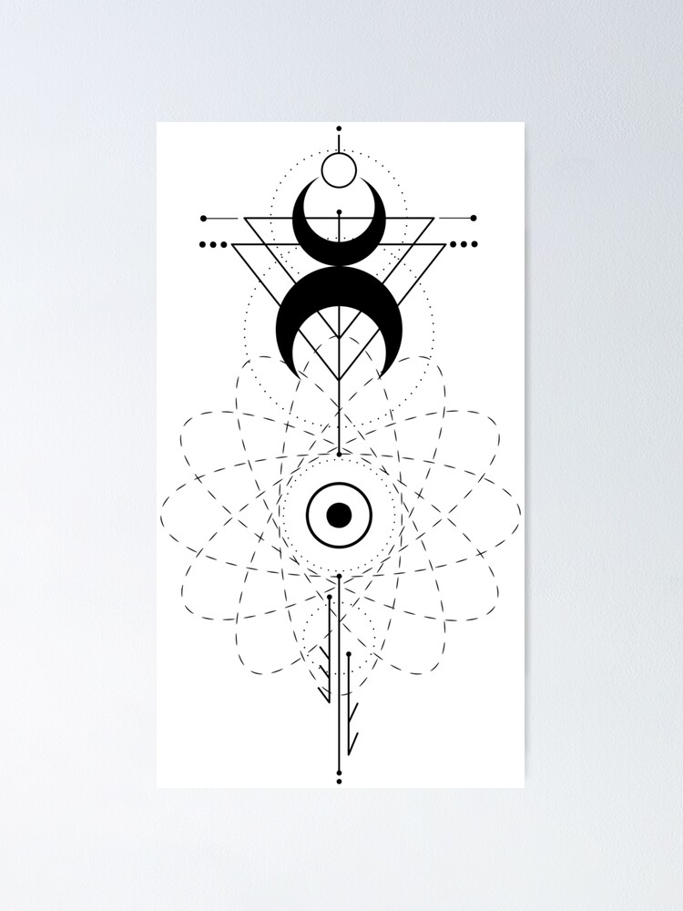 "Sacred Geometry Moon and Atom" Poster by VerboShop | Redbubble