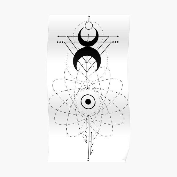 "Sacred Geometry Moon and Atom" Poster by VerboShop | Redbubble