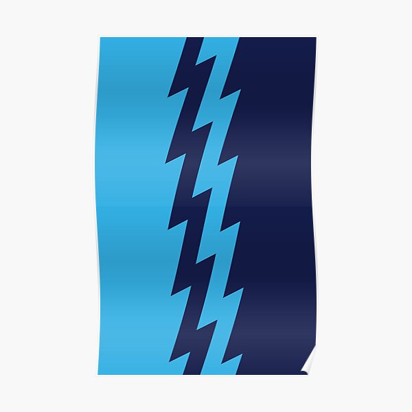 "Arsenal Blue & Navy 1995 Away Lightning Bolt" Poster by Culture ...