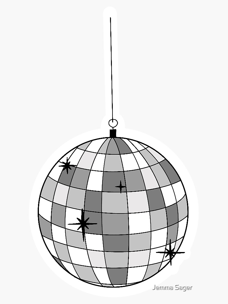 "Mirrorball | Black and White" Sticker for Sale by jemmasager | Redbubble