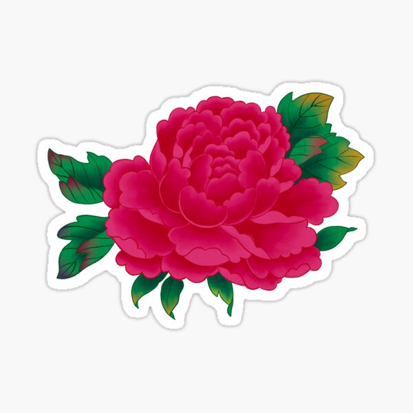"Dark pink peony flower" Sticker for Sale by Dandihara | Redbubble