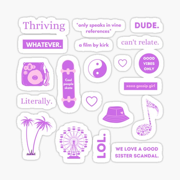 "Cool purple aesthetic" Sticker by Hoetoons | Redbubble