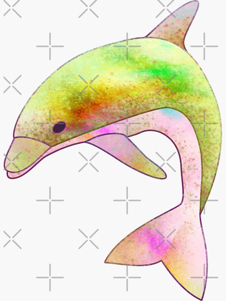 "Tie Dye Dolphin Colorful Yellow" Sticker for Sale by cucuvaya | Redbubble