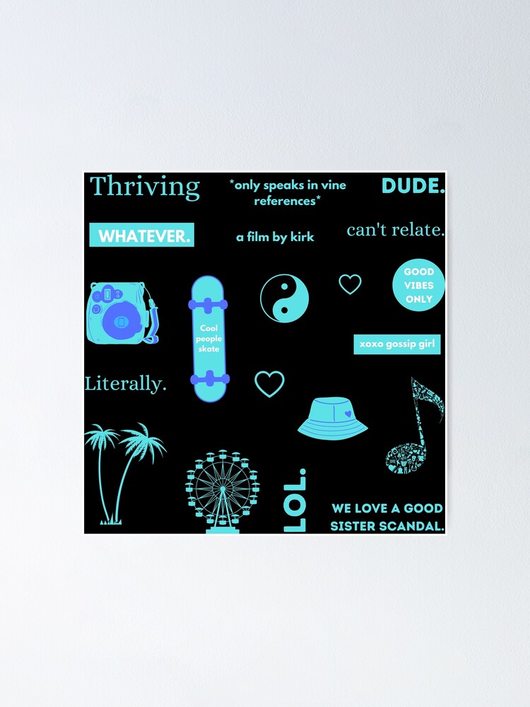 "Cool blue aesthetic" Poster for Sale by Hoetoons | Redbubble