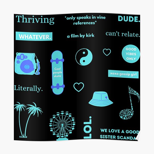 "Cool blue aesthetic" Poster for Sale by Hoetoons | Redbubble