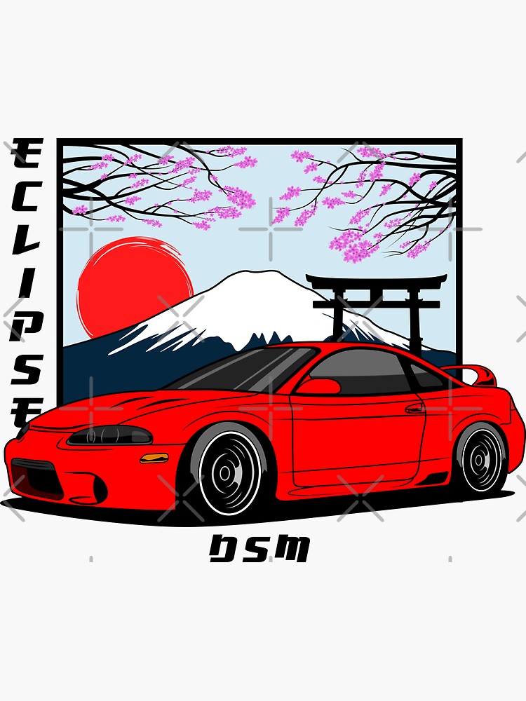 "Eclipse Japan Style" Sticker by goldentuners | Redbubble