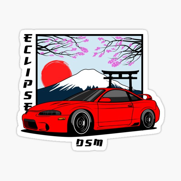 "Eclipse Japan Style" Sticker by goldentuners | Redbubble