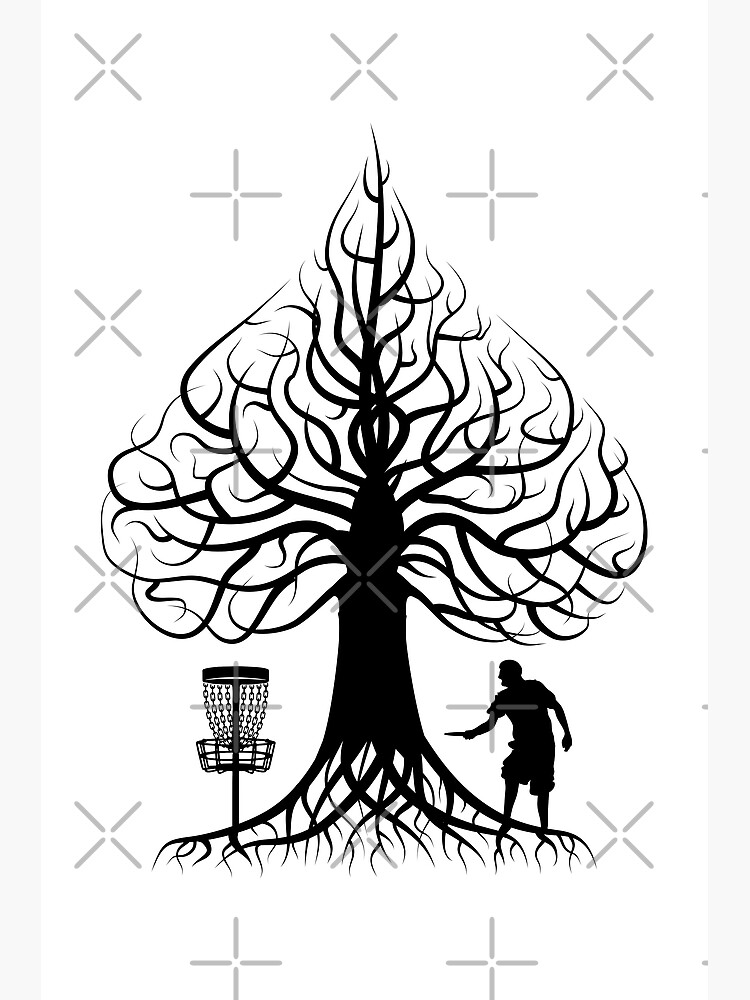 Lámina fotográfica «Disc Golf Frolf Player Ace Of Spades Tree Putting ...