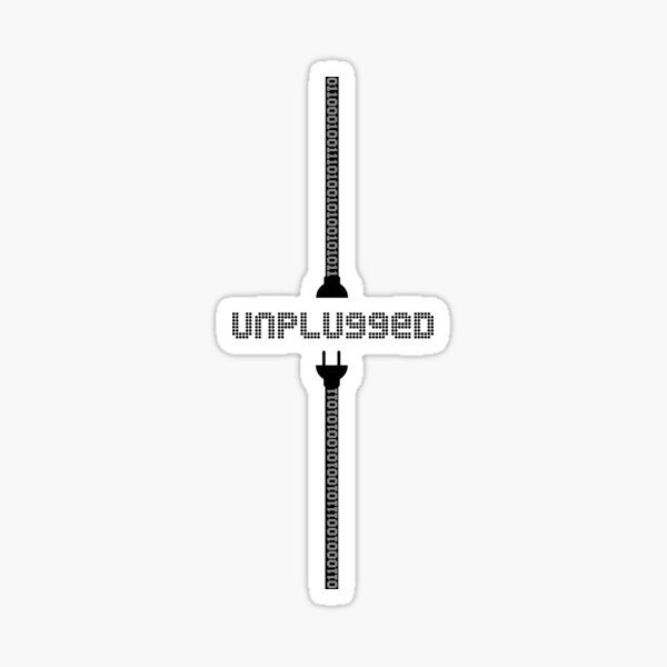 "Unplugged, stay off the grid." Sticker for Sale by angelisart | Redbubble