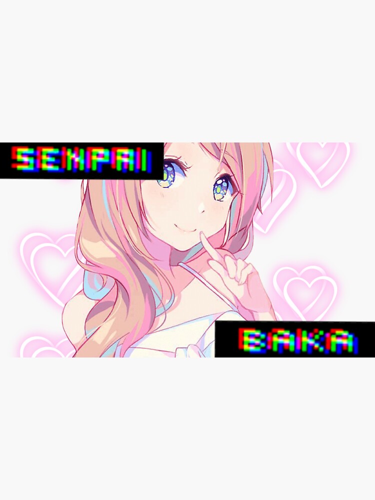 "Anime Senpai Design " Sticker for Sale by Ujwal-Bagrodia | Redbubble