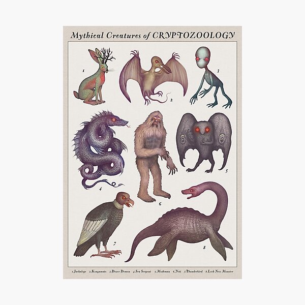 "Mythical Creatures of Cryptozoology" Photographic Print for Sale by vladimirsart | Redbubble