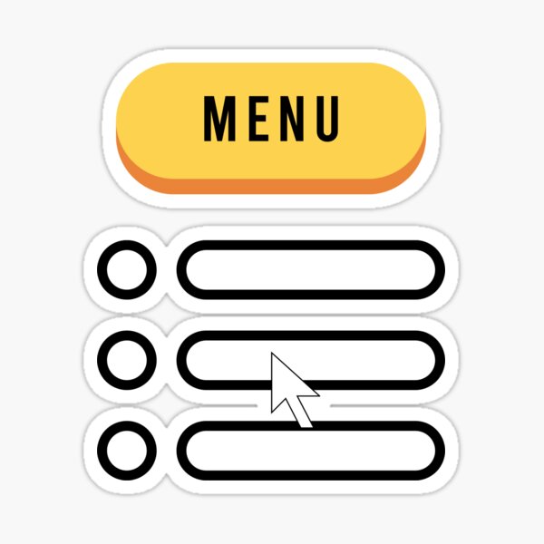 "Video game menu" Sticker for Sale by TLMK01 | Redbubble