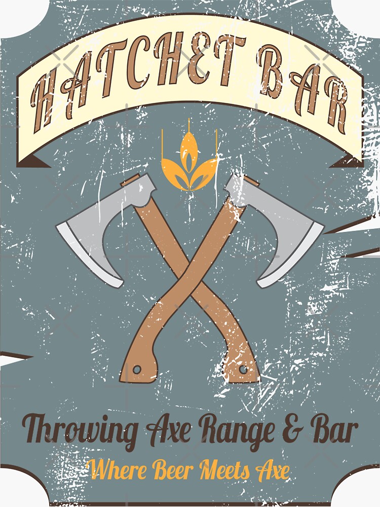 "Hatchet Bar Throwing Axe" Sticker for Sale by skocartwork | Redbubble