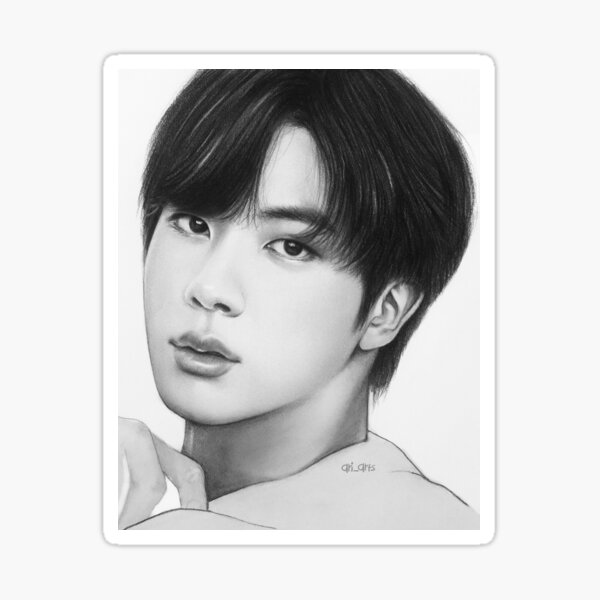 "JIN" Sticker for Sale by ari-arts | Redbubble