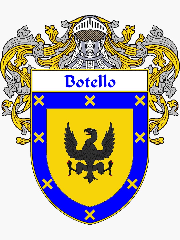 "Botello Coat of Arms/Family Crest" Sticker for Sale by carpediem6655 ...