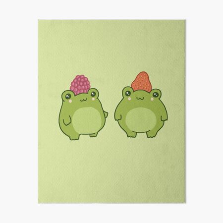 "Cute Strawberry Raspberry Hat Frog Friends - Kawaii Cottagecore ...