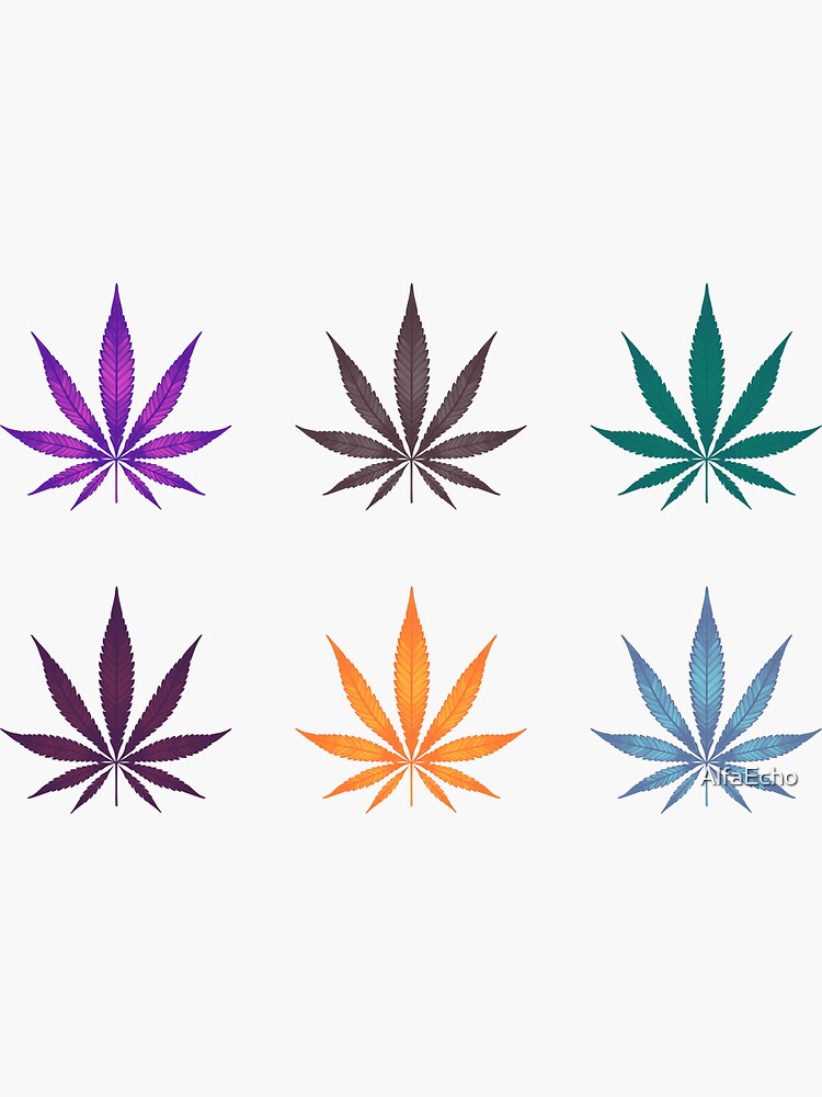 "Weed Leaves Sticker Pack | Smart Successful Stoner | THC Leaves ...