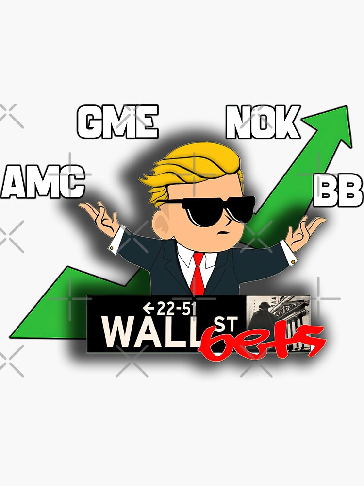 Pegatina «wallstreetbets, stonks solo suben, stonks meme, stonks, nok ...