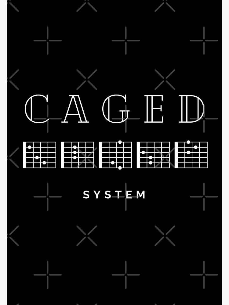 CAGED System Guitar Chords Dark Theme Premium Matte Vertical Poster ...