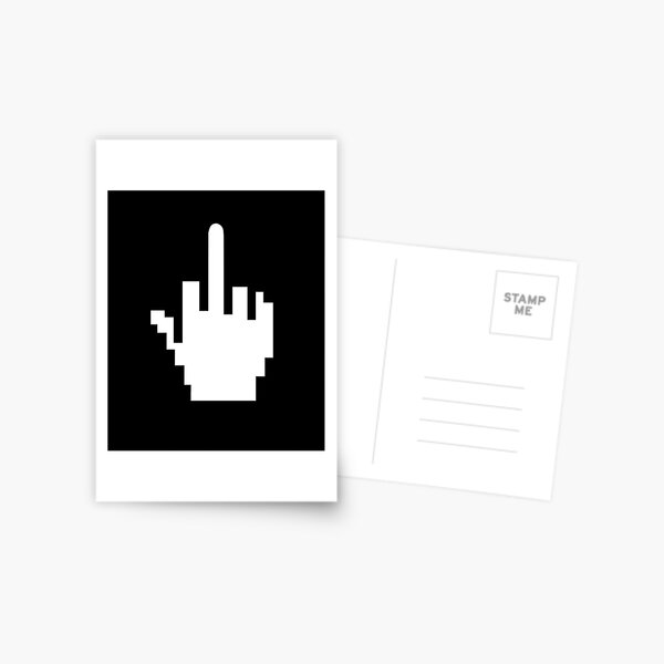 "Pixelated Middle Finger " Postcard by dumbshirts | Redbubble