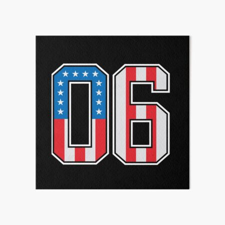 "Vintage Number 6 American Classy Number six United States Flag" Art ...