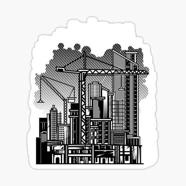 "Tower Crane Abstract" Sticker by damnoverload | Redbubble