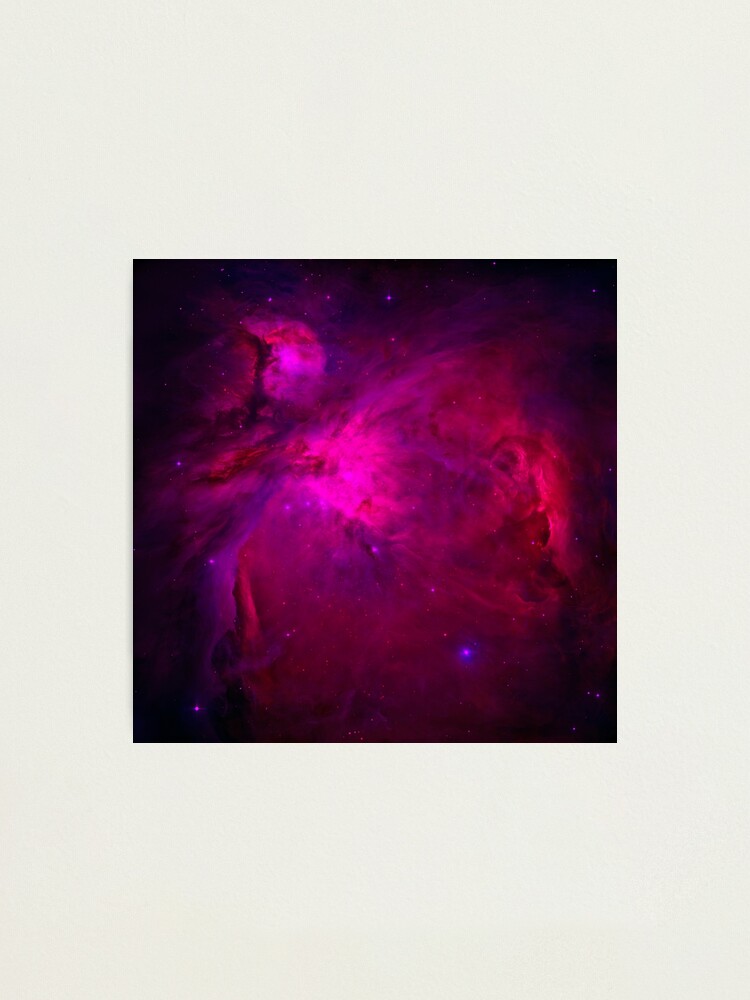 "The Orion Nebula (Messier 42) in neon pink. Stars of a planet and ...