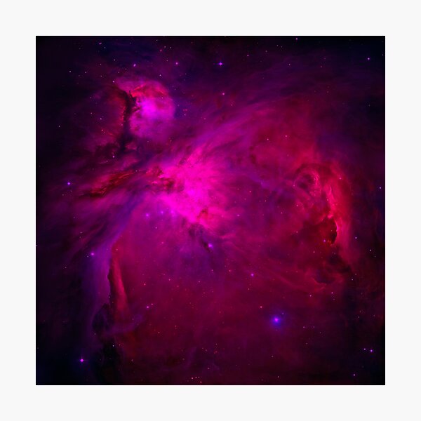 "The Orion Nebula (Messier 42) in neon pink. Stars of a planet and ...
