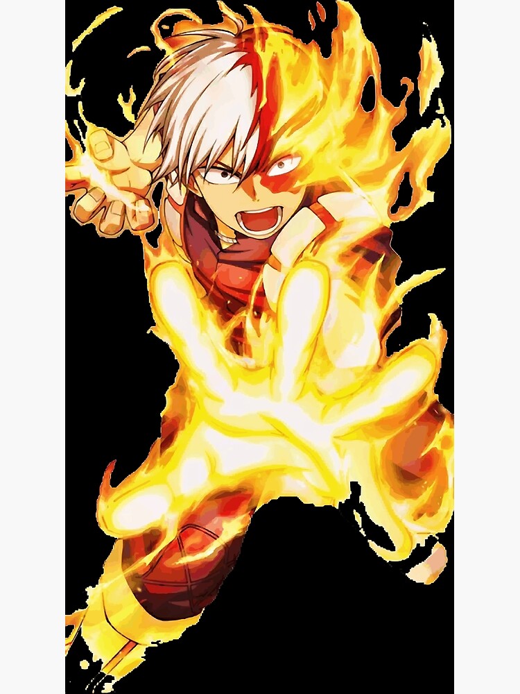 "todoroki shouto fire art" Art Print for Sale by rogerbarnet | Redbubble