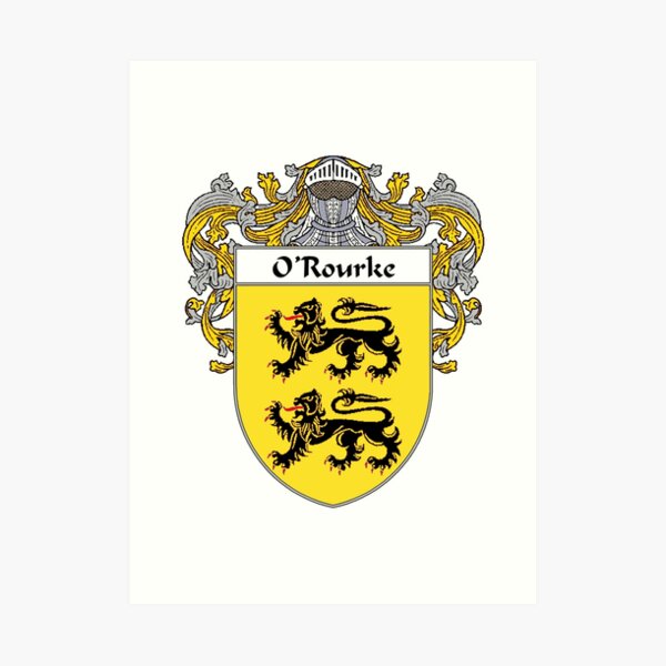 "O'Rourke Coat of Arms / O'Rourke Family Crest" Art Print for Sale by ...