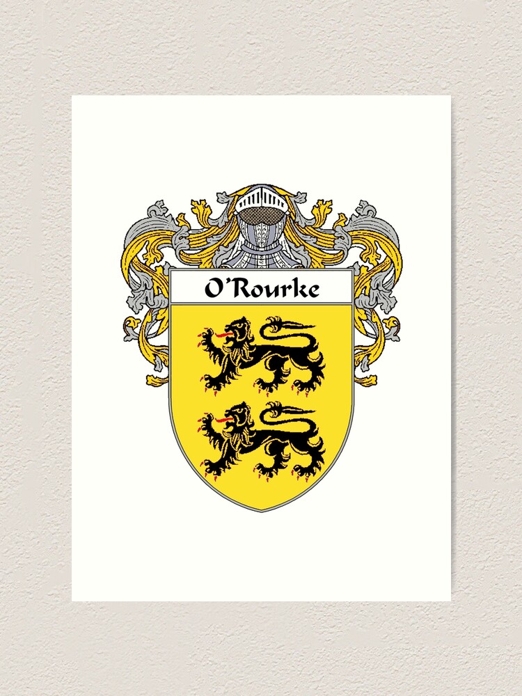"O'Rourke Coat of Arms / O'Rourke Family Crest" Art Print for Sale by ...