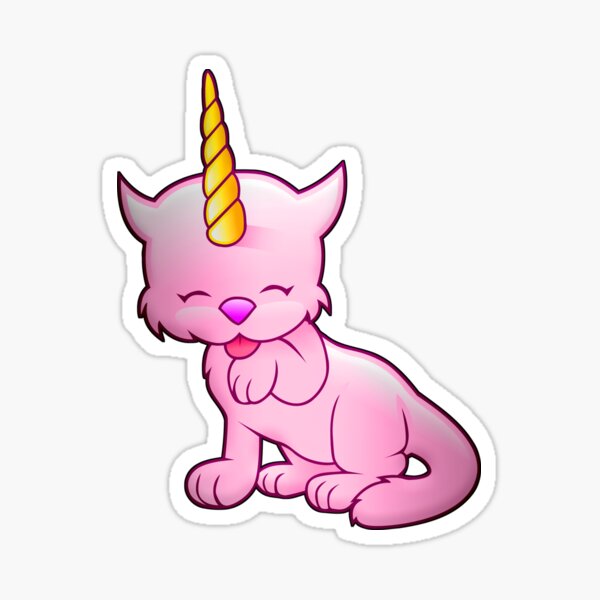 "Cute Caticorn" Sticker for Sale by sasijaya | Redbubble