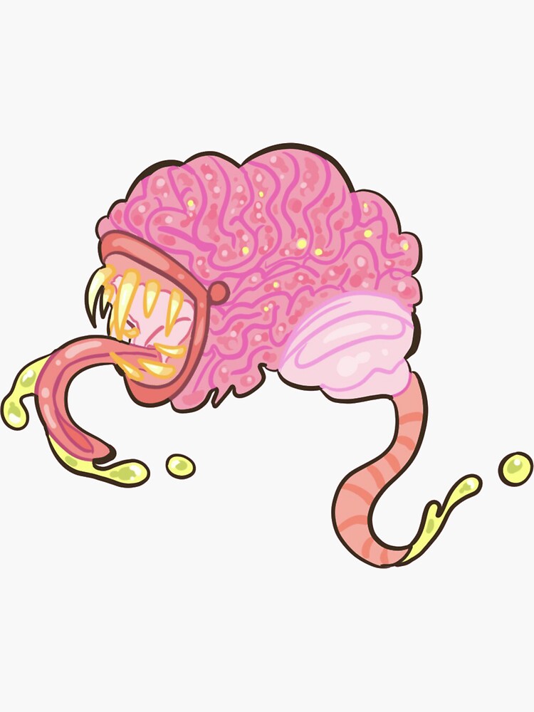 "Rabies Brain Sticker" Sticker by GrungeTeeth | Redbubble
