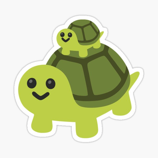"Two Turtles Small Turtle Tortoise Cute Happy Emoji " Sticker for Sale ...