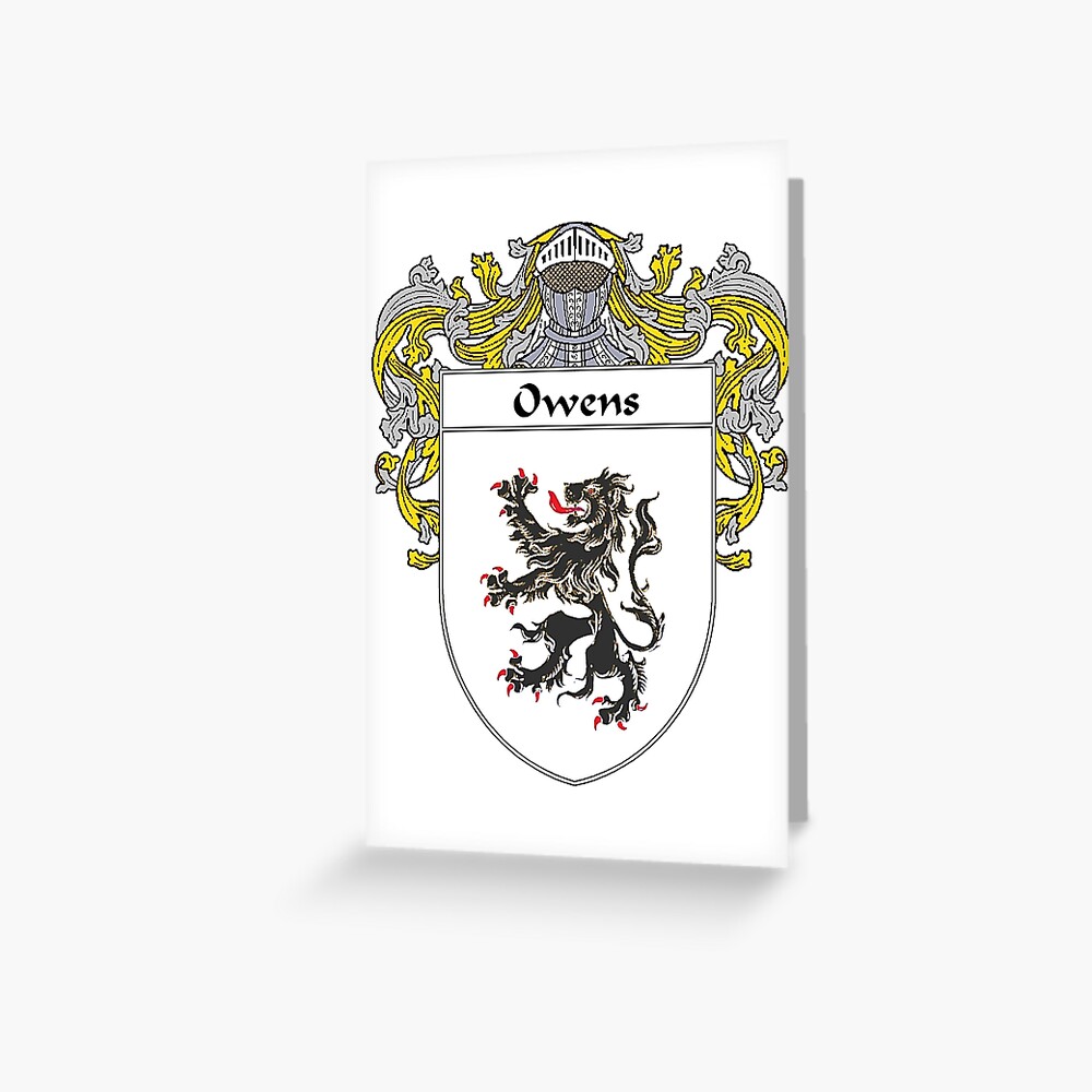 "Owens Coat of Arms / Owens Family Crest" Greeting Card by IrishArms ...