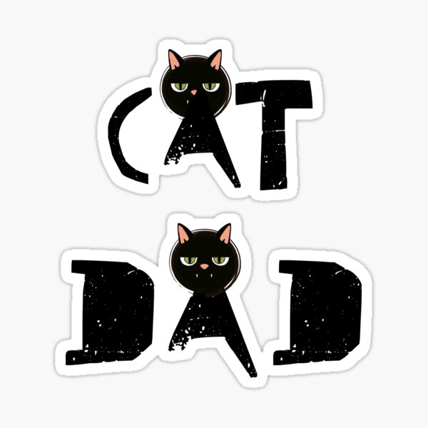 " CAT DAD" Sticker for Sale by NeoAntique-Art | Redbubble