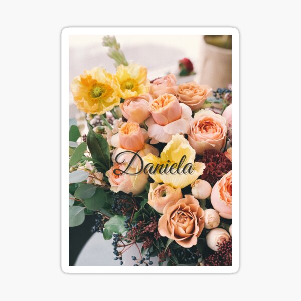 "Beautiful, pink bouquet for Daniela" Sticker by archmar | Redbubble