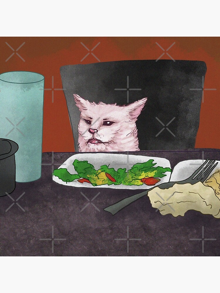 "Table cat meme" Photographic Print by Rachiearts | Redbubble