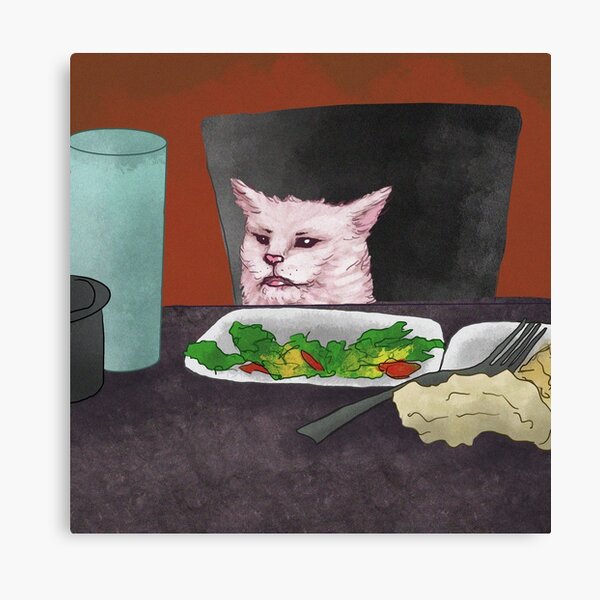 "Table cat meme" Canvas Print for Sale by Rachiearts | Redbubble