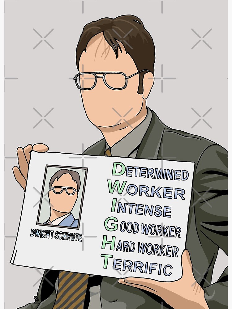 "Dwight Schrute The Office Cartoon Digital Art" Art Board Print for ...