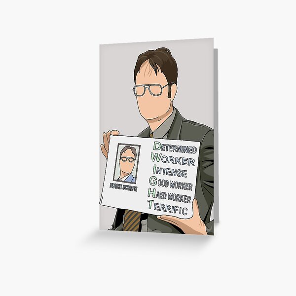 "Dwight Schrute The Office Cartoon Digital Art" Greeting Card for Sale ...