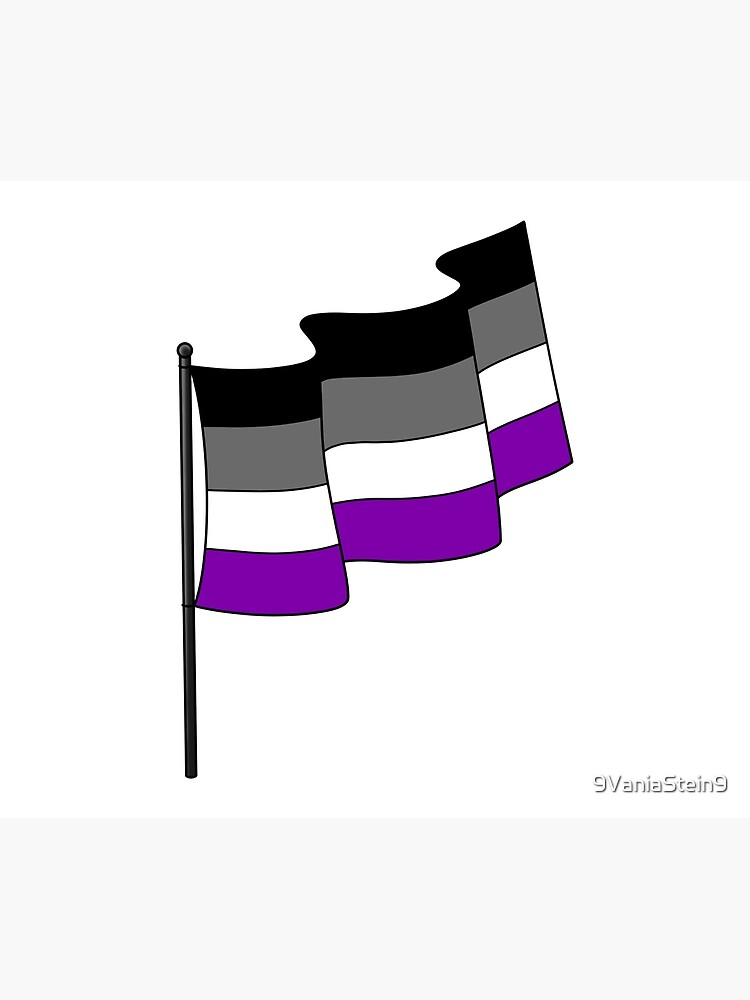 "Black, Gray, White, And Purple Asexuality Waving Flag With Black/Gray ...